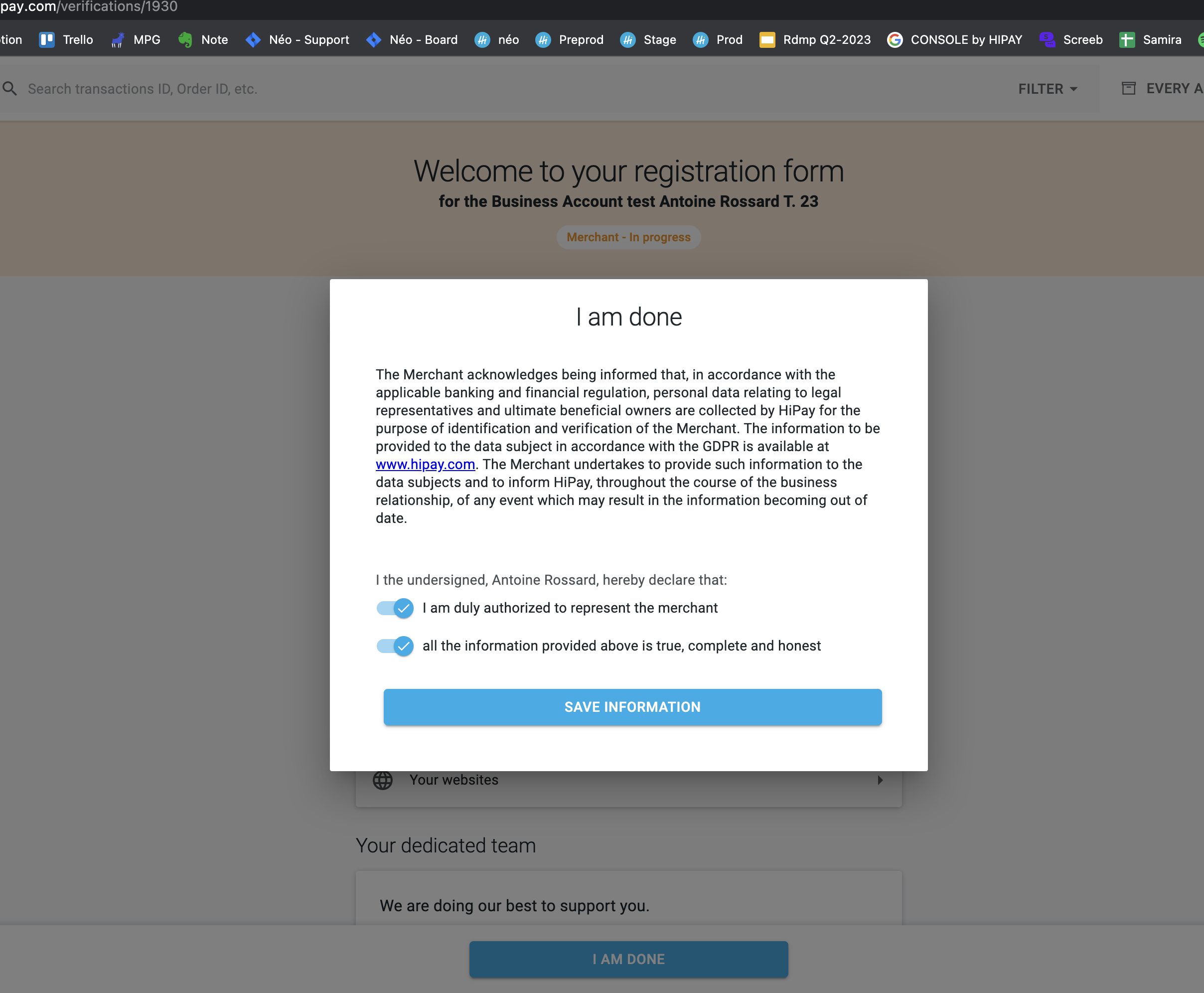 Finalize your onboarding – HiPay Support Center
