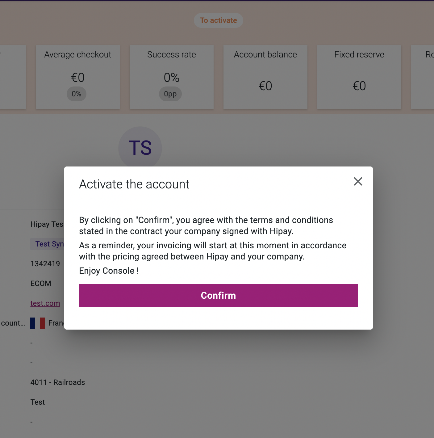 Merchant account activation – HiPay Support Center